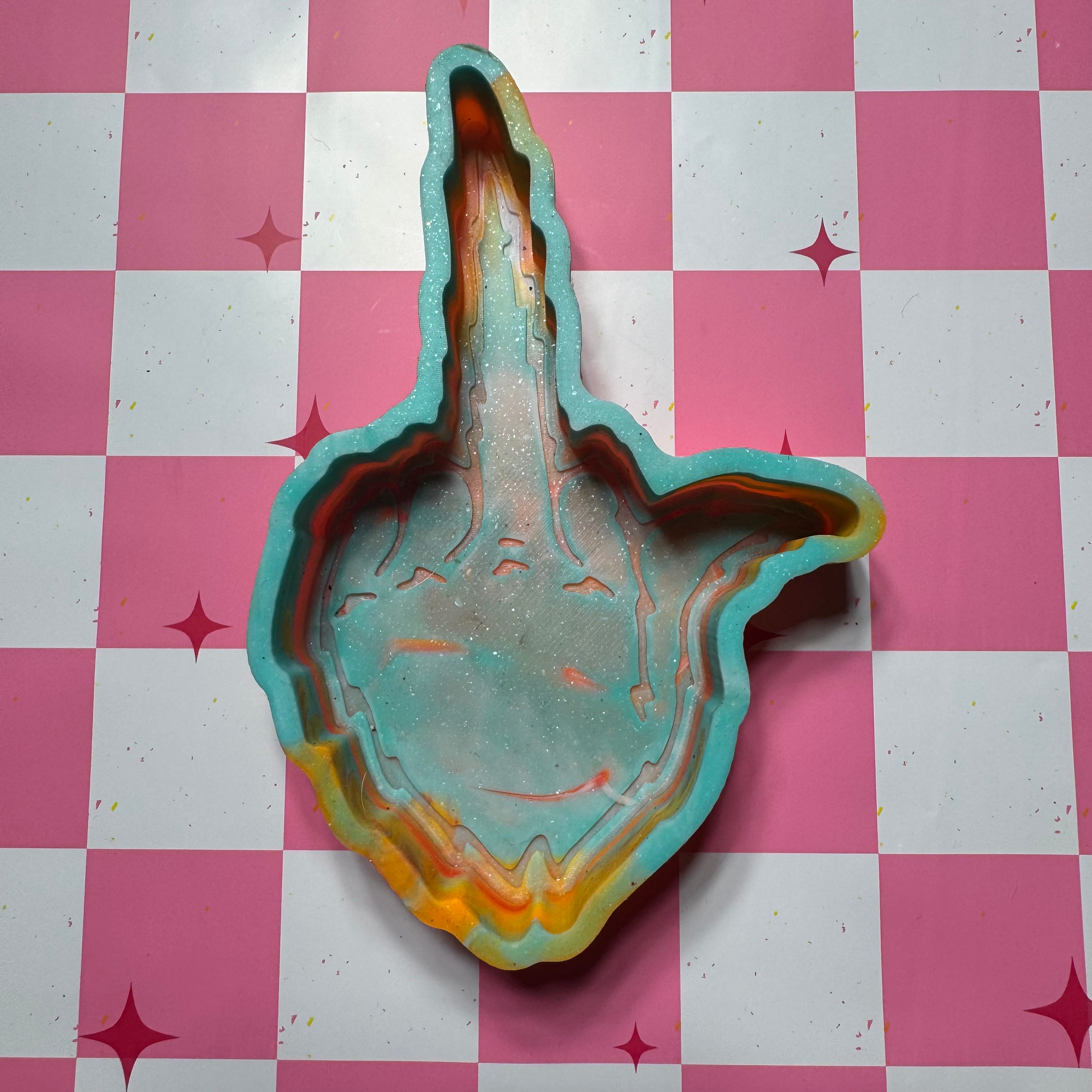 Mean guy middle finger Destash Silicone Freshie Mold – Red River Mold Co