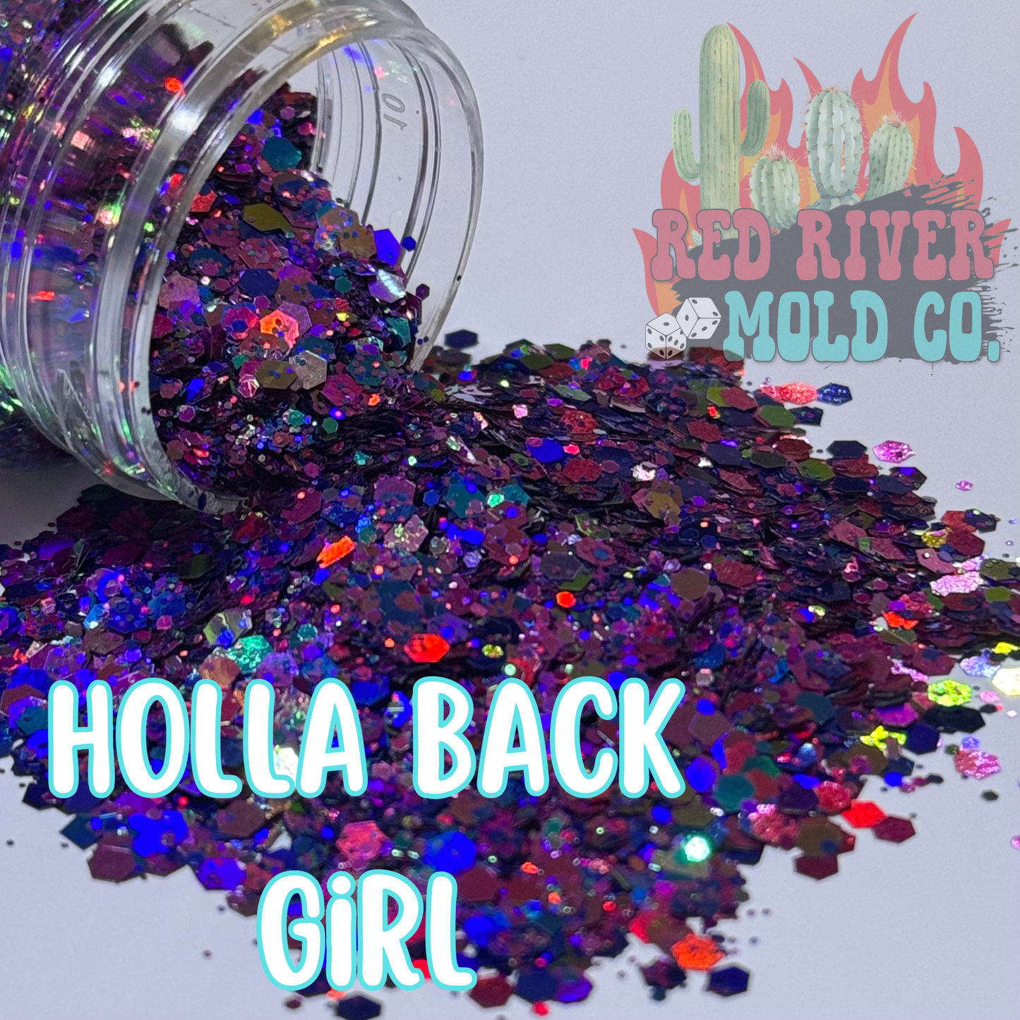 Holla Back Girl Premium Chunky Glitter (Holographic Chameleon) – Red ...
