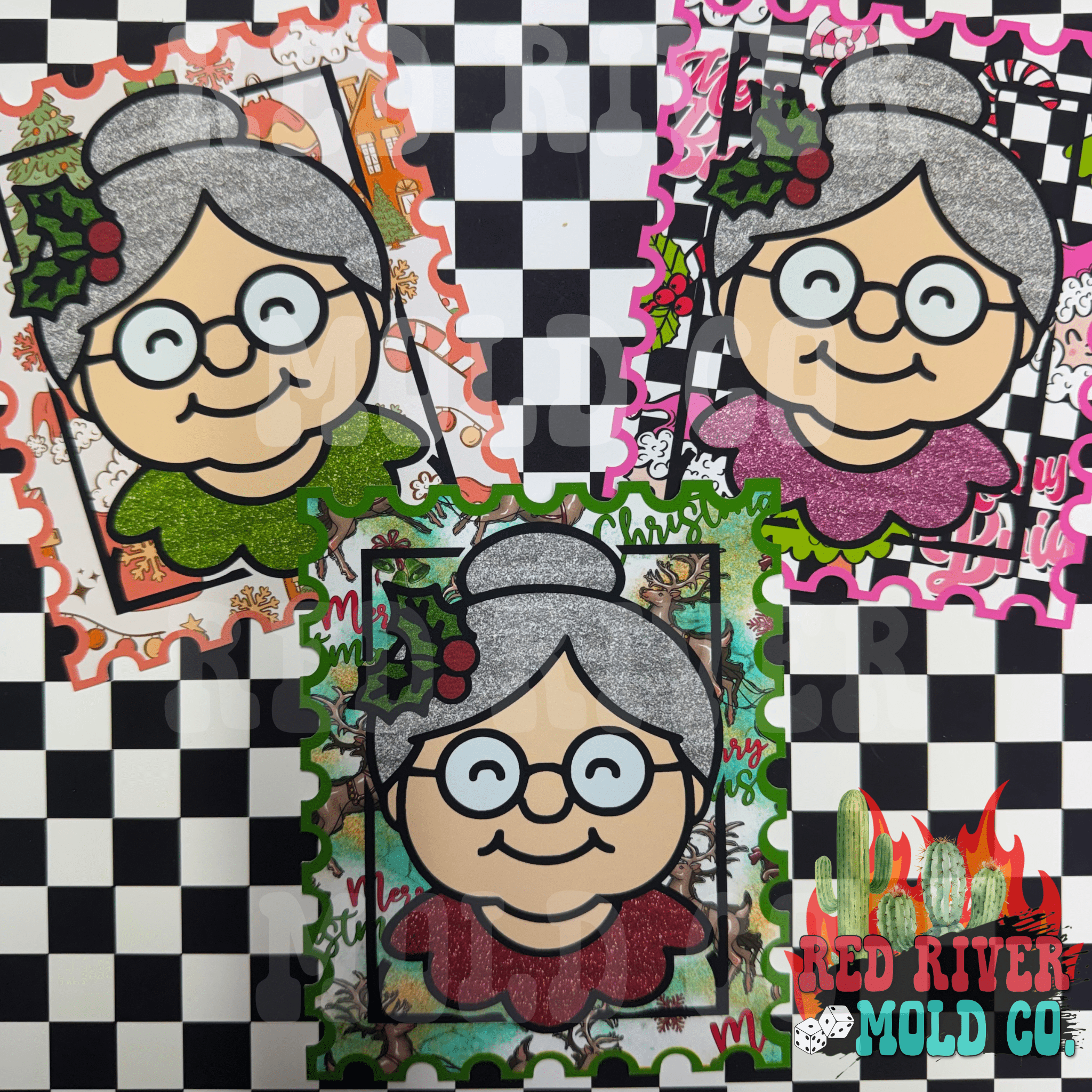 Red River Mold Co Cute Mrs. Clause Stamp cardstock grab bag